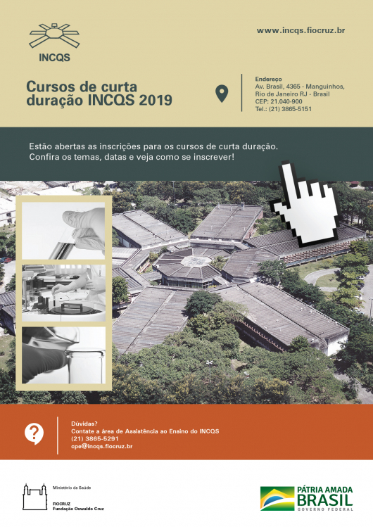 Cursos INCQS 2019 - inscrições abertas!